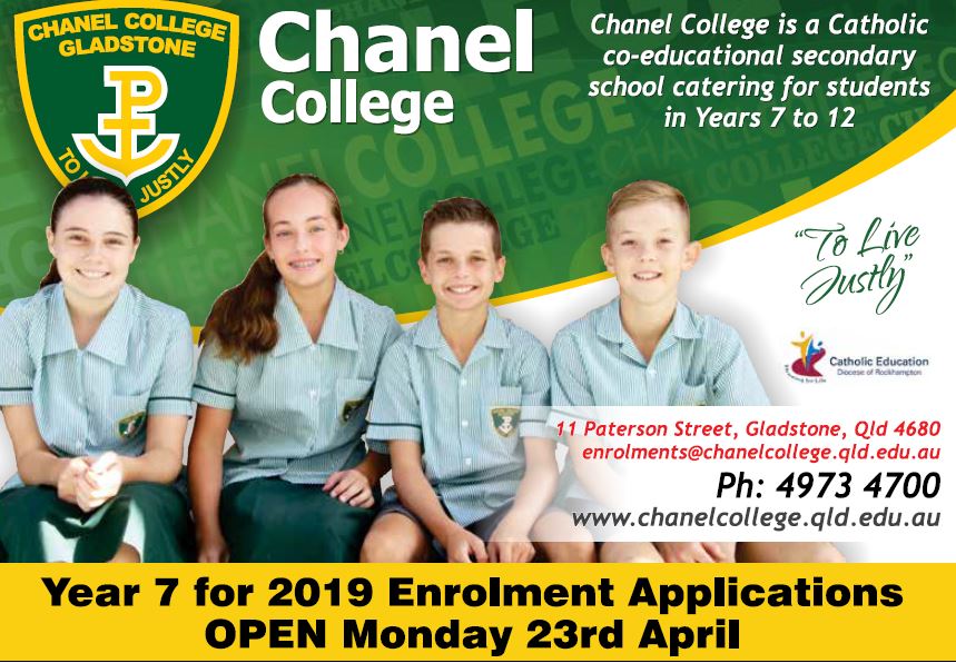 Chanel College: Year Seven 2019 Enrolments opening today - Gladstone News