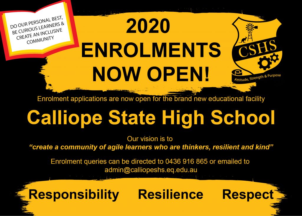 Calliope State High School - Enrolments now open! - Gladstone News