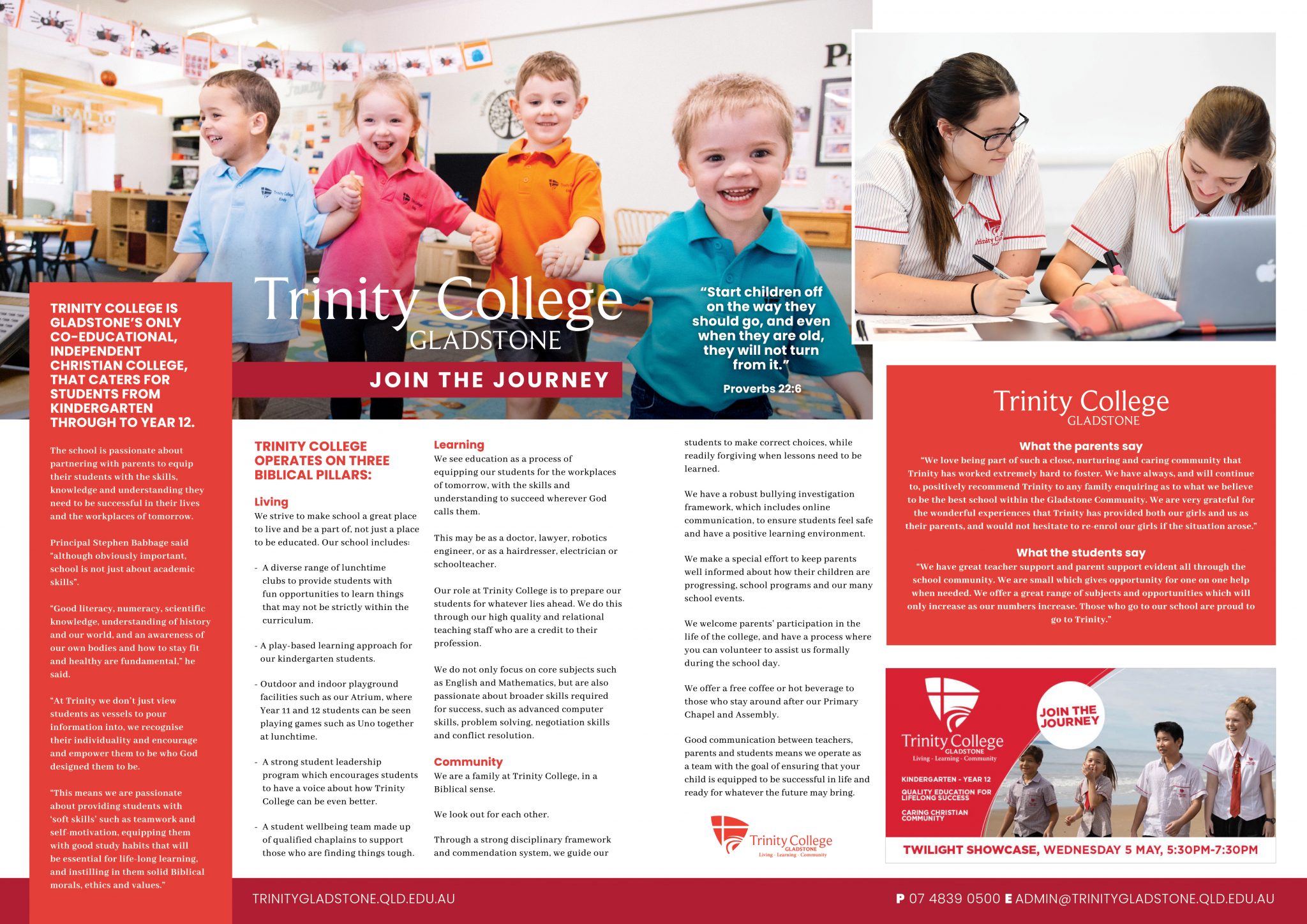 Trinity College - join the journey - Gladstone News