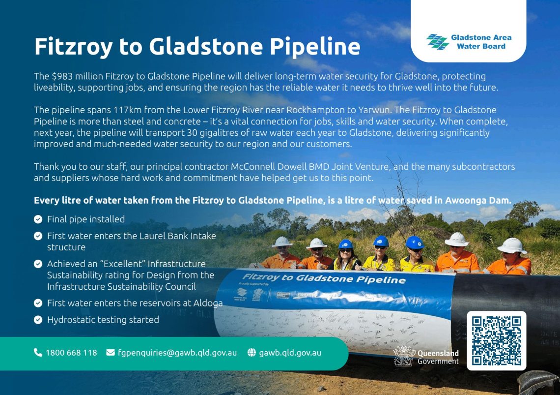 Fitzroy to Gladstone Pipeline - Gladstone News